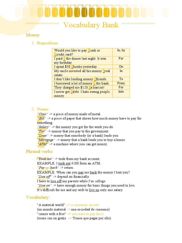 A Comprehensive Guide to Financial Vocabulary | PDF | Loans | Banks