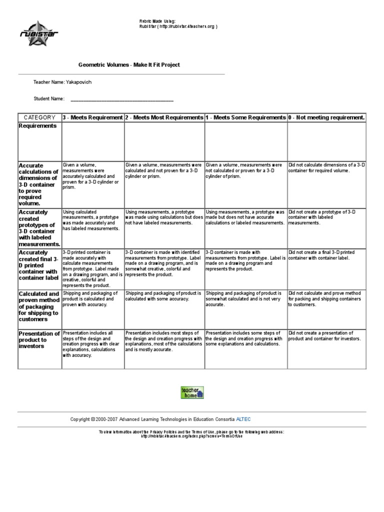 Yakapovich-Geometric Volume Rubric | PDF | Prototype | 3 D Printing