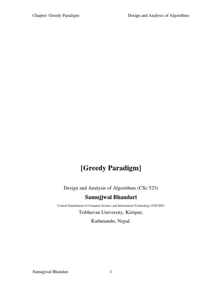Greedy Paradigm Chapter Greedy Paradigm Design And Analysis Of Algorithms Pdf Code 0363