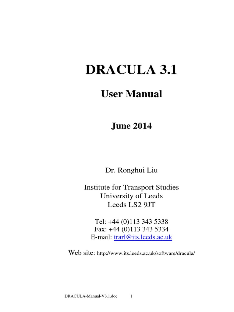 DRACULA Manual V3.1 | PDF | Traffic | Command Line Interface