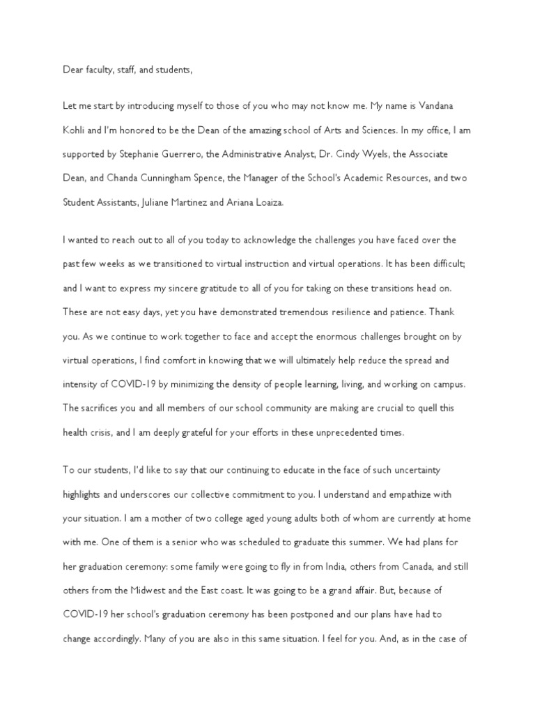 Sample Opening Remarks | PDF | Community