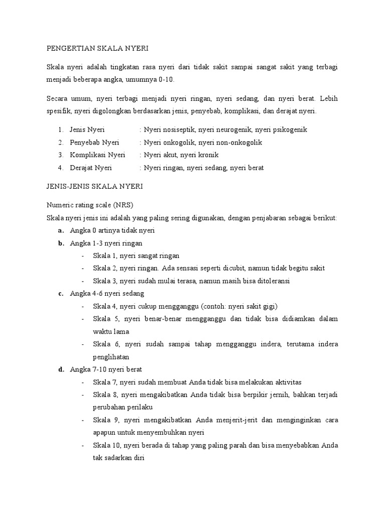 Materi Skala Nyeri-Pengkajian Nyeri (PQRST) | PDF