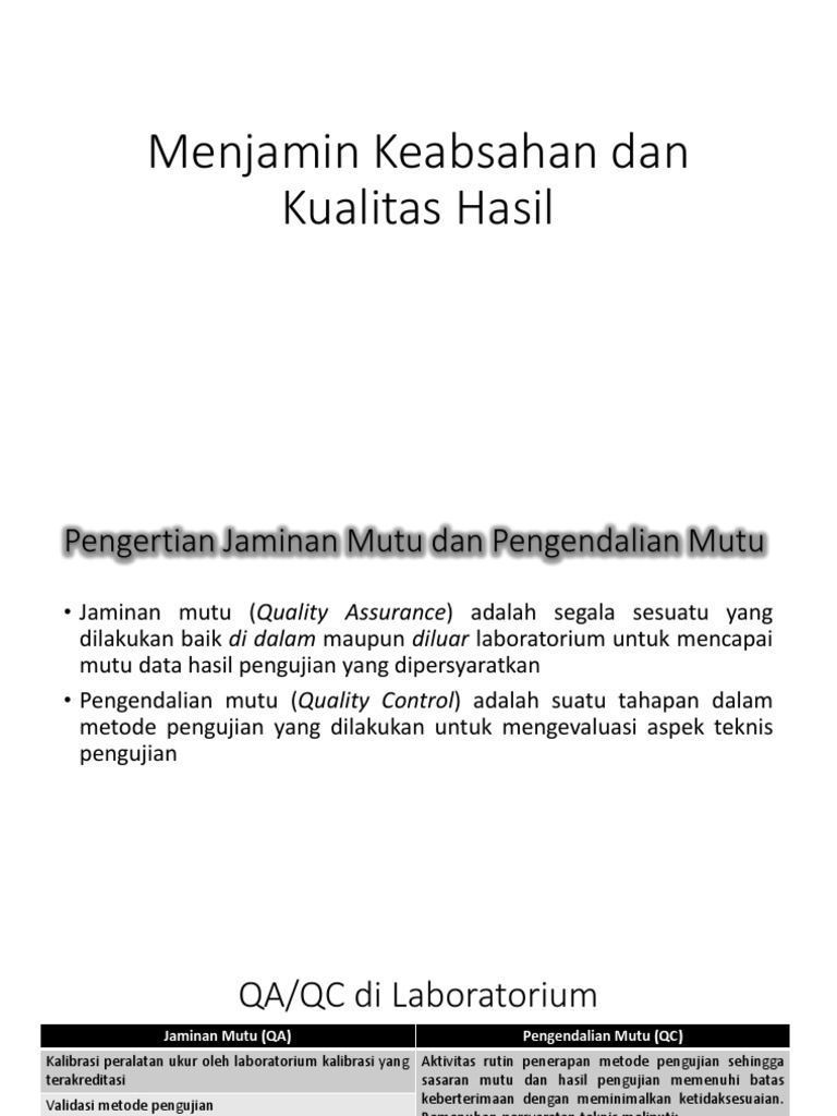 Penjaminan Kualitas Hasil Uji Klausul 7.7 | PDF
