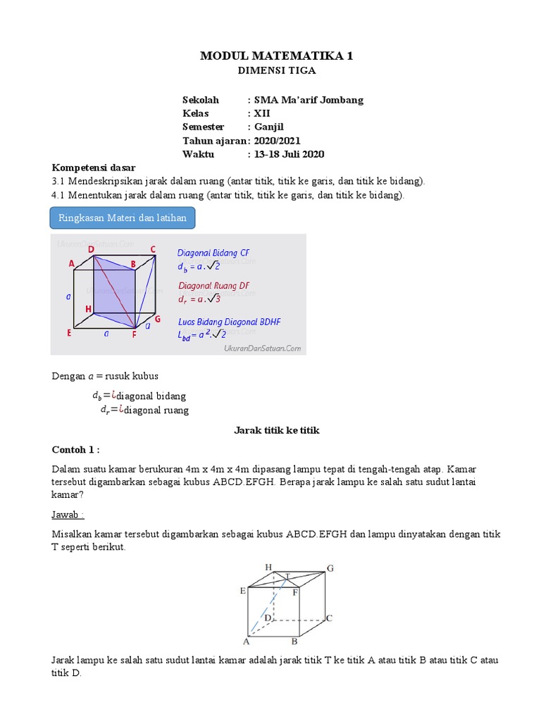Modul 1 Matematika Kelas Xii | PDF