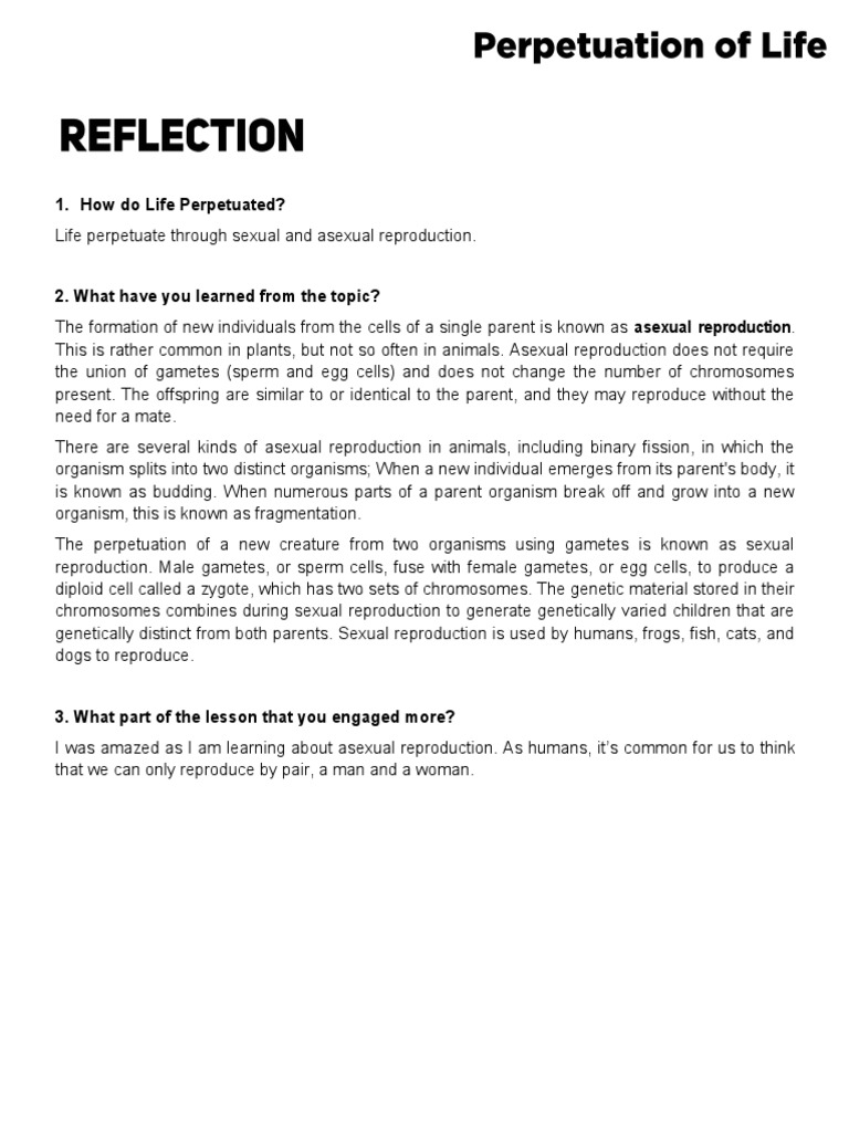 Perpetuation of Life | PDF