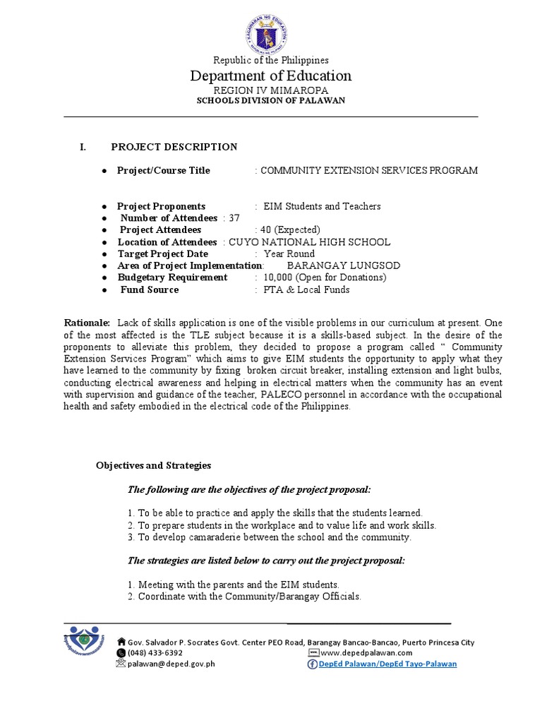Cuyo High Eim - Project Proposal | PDF