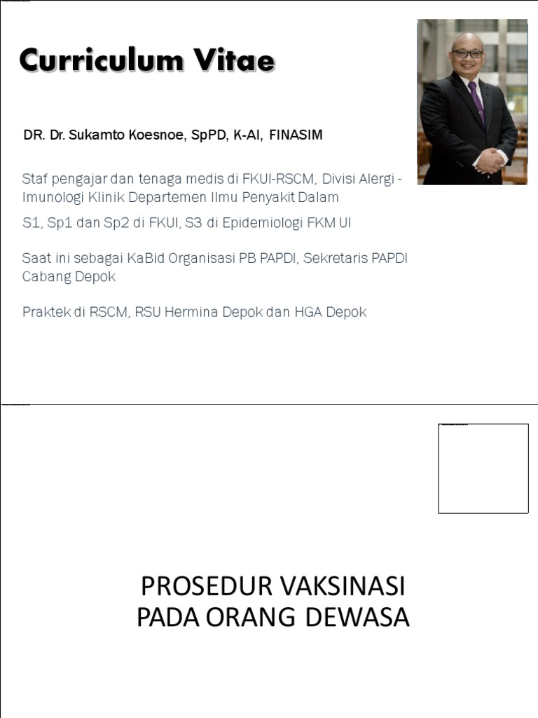 Prosedur Vaksinasi Dewasa oleh Dr. Sukamto | PDF | Sains & Matematika