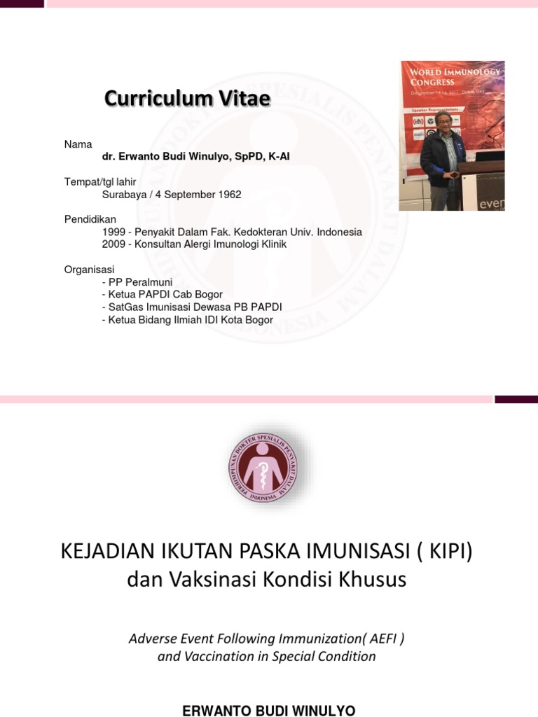 03-KIPI Final Dan Vaksin Kondisi Khusus - DR Erwanto | PDF