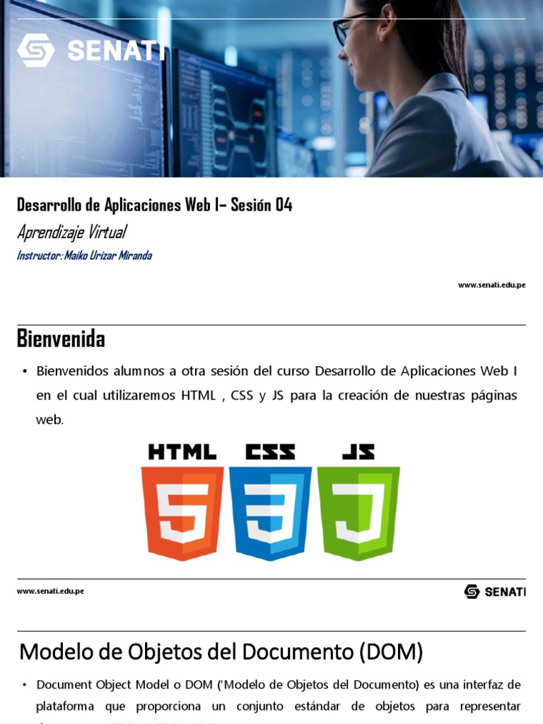 Clase 04 A | PDF | Modelo de objeto de documento | Script Java