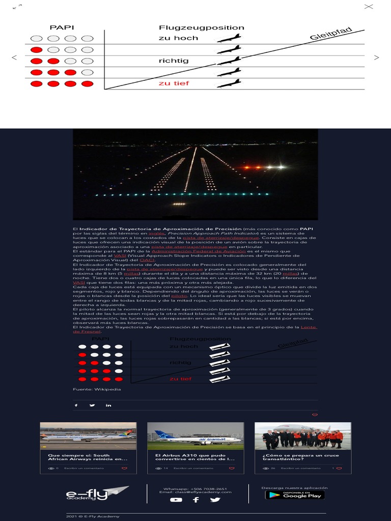 ¿Qué Son Las Luces PAPI | PDF | Encendiendo | Transporte