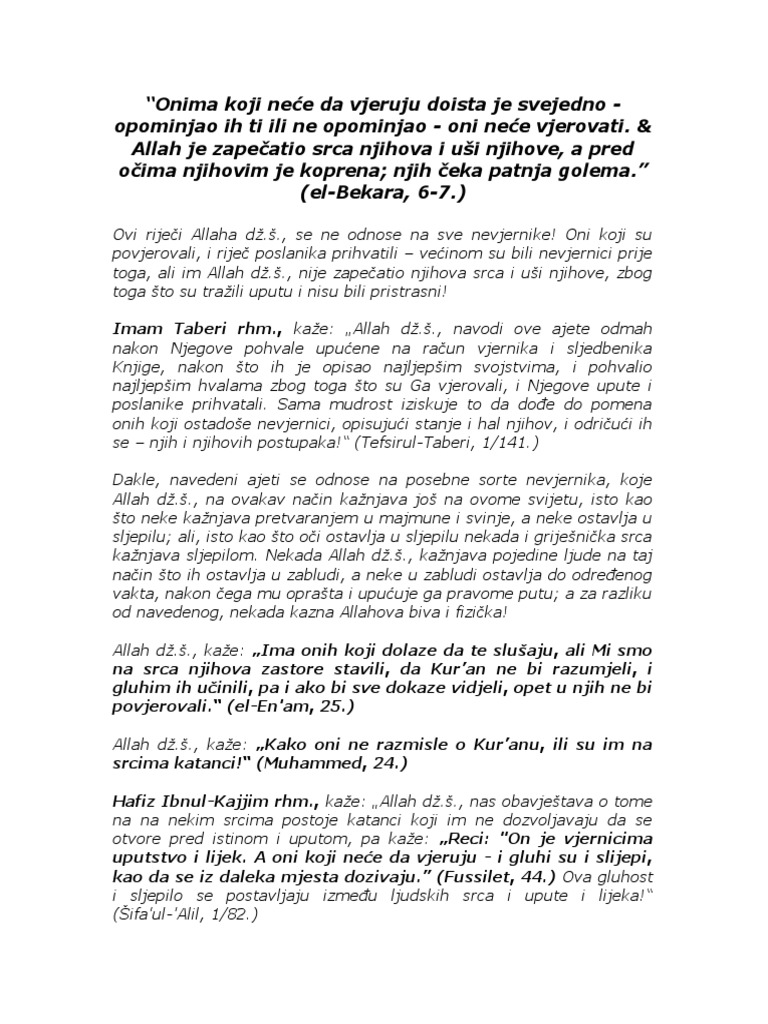 Svejedno Opominjao Ih Ti Ili Ne Opominjao - Sead Ef. Jasavic | PDF