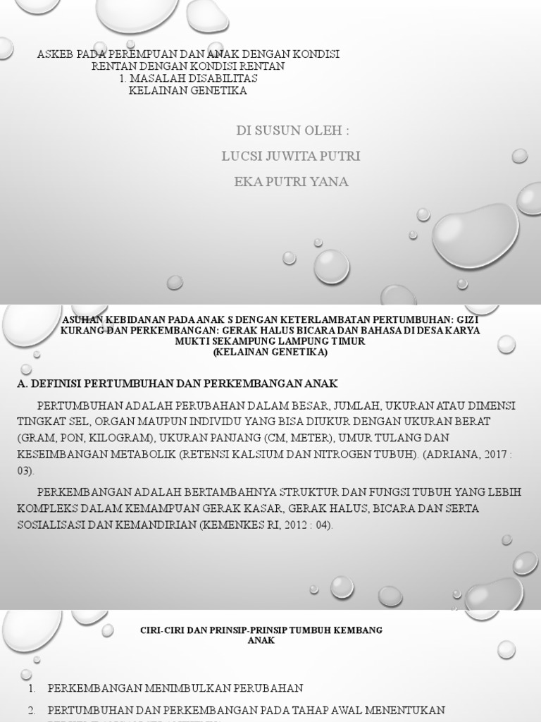 Askeb Pada Perempuan Dan Anak Dengan Kondisi Rentan PPT 1 | PDF