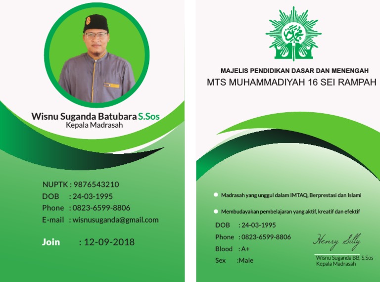 CONTOH ID Card SEKOLAH | PDF