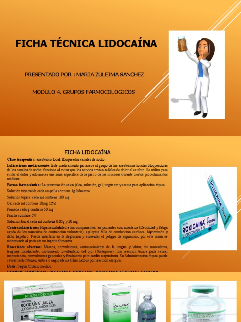 FICHA Técnica LIDOCAÍNA | PDF