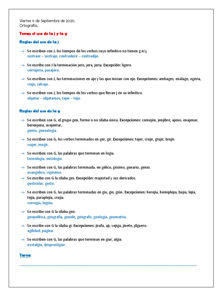 6° Ortografía - Septiembre 11 | PDF