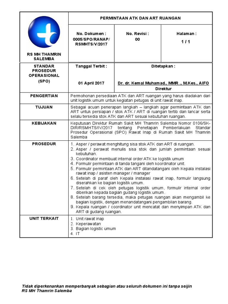 Permintaan ATK Dan ART Ruangan | PDF