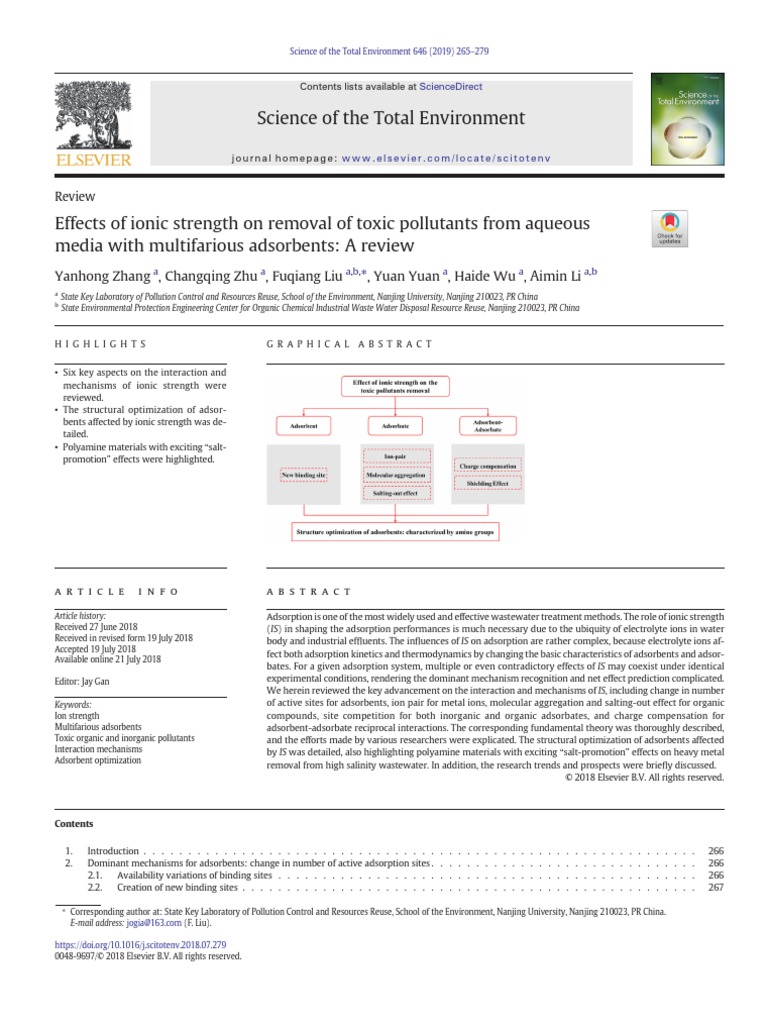 Science of The Total Environment: Yanhong Zhang, Changqing Zhu, Fuqiang ...