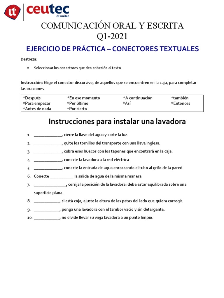 Conectores Textuales: Guía Práctica | PDF | Estudios de idiomas ...