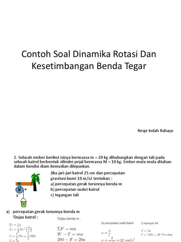 Contoh Soal Dinamika Rotasi | PDF