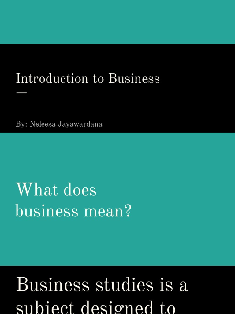 Understanding Business Basics: Needs & Services | PDF | Goods | Resource