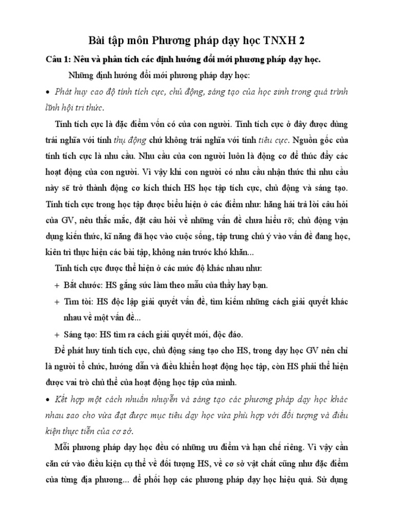 TỰ LUẬN TNXH | PDF