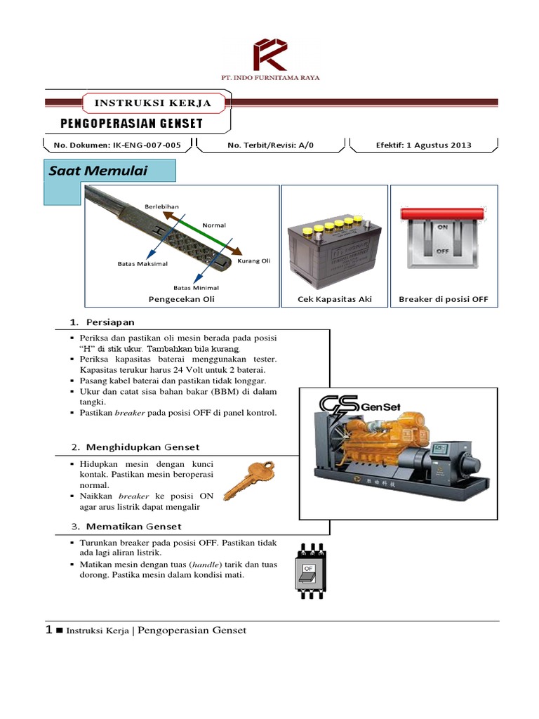 Panduan Pengoperasian Genset yang Aman | PDF