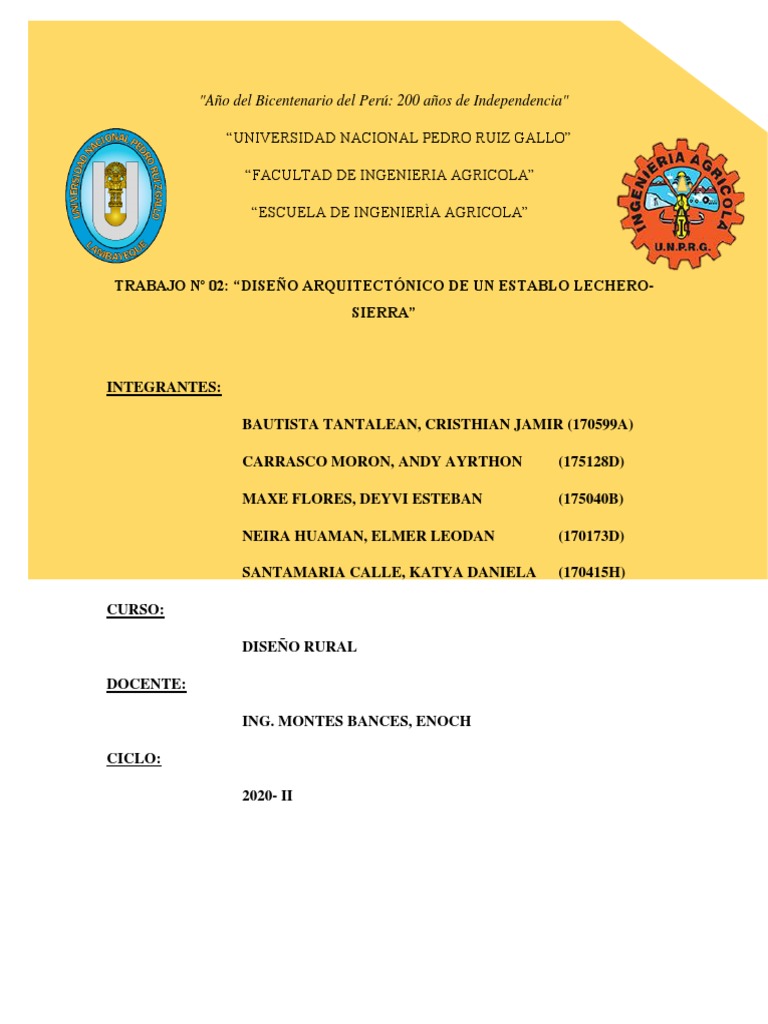 Establo Lechero Grupo N°7 Anexos Planos | PDF | Vacas | Agua