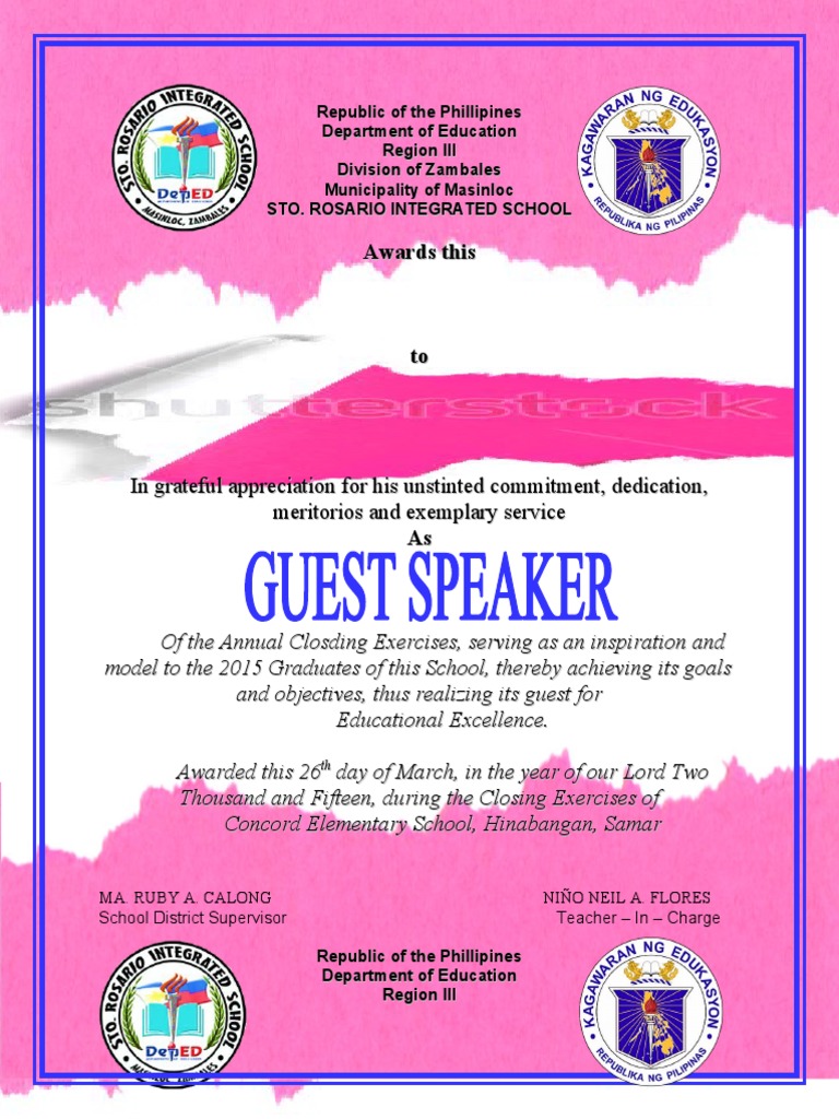 Pink Certificate of Recognition | PDF | Gratitude | Positive Mental ...