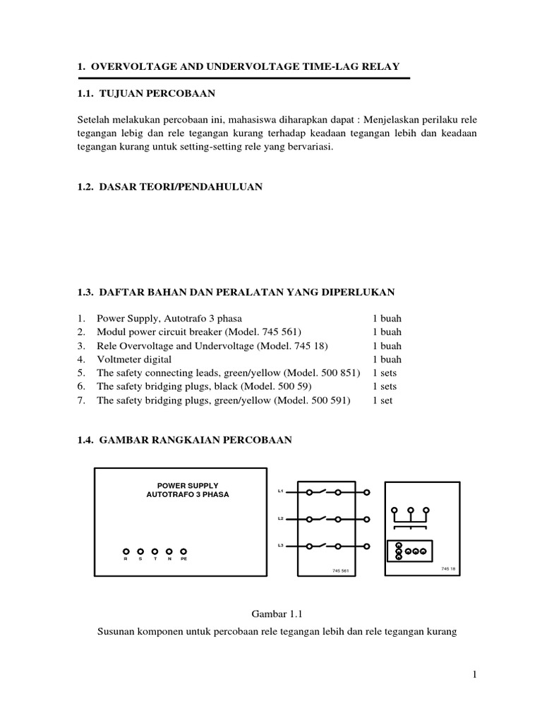 Overvoltage &undervoltage Time Lag Relay (Ov&Uv) | PDF