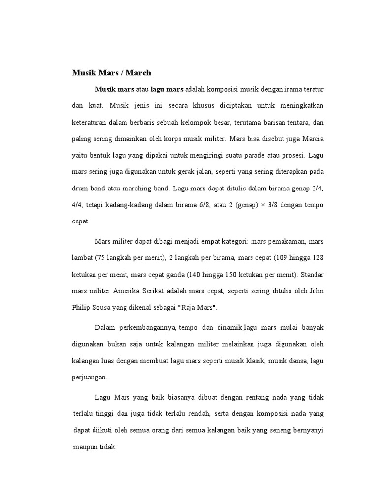 Musik Mars | PDF