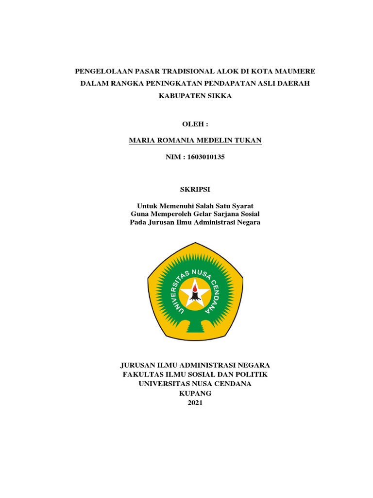 Pengelolaan Pasar Tradisional Sikka | PDF