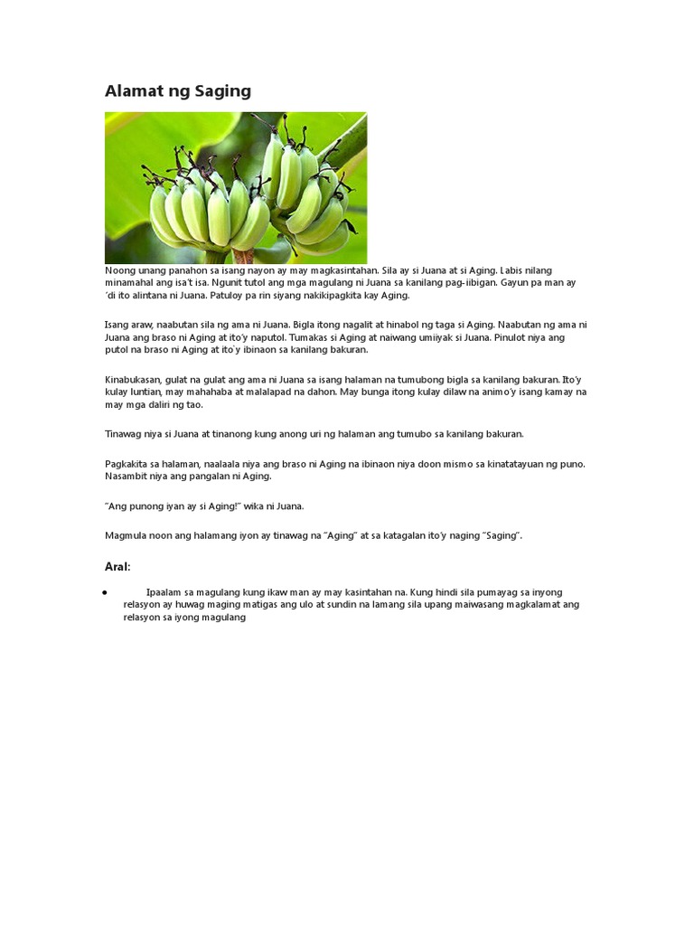 Alamat NG Saging | PDF
