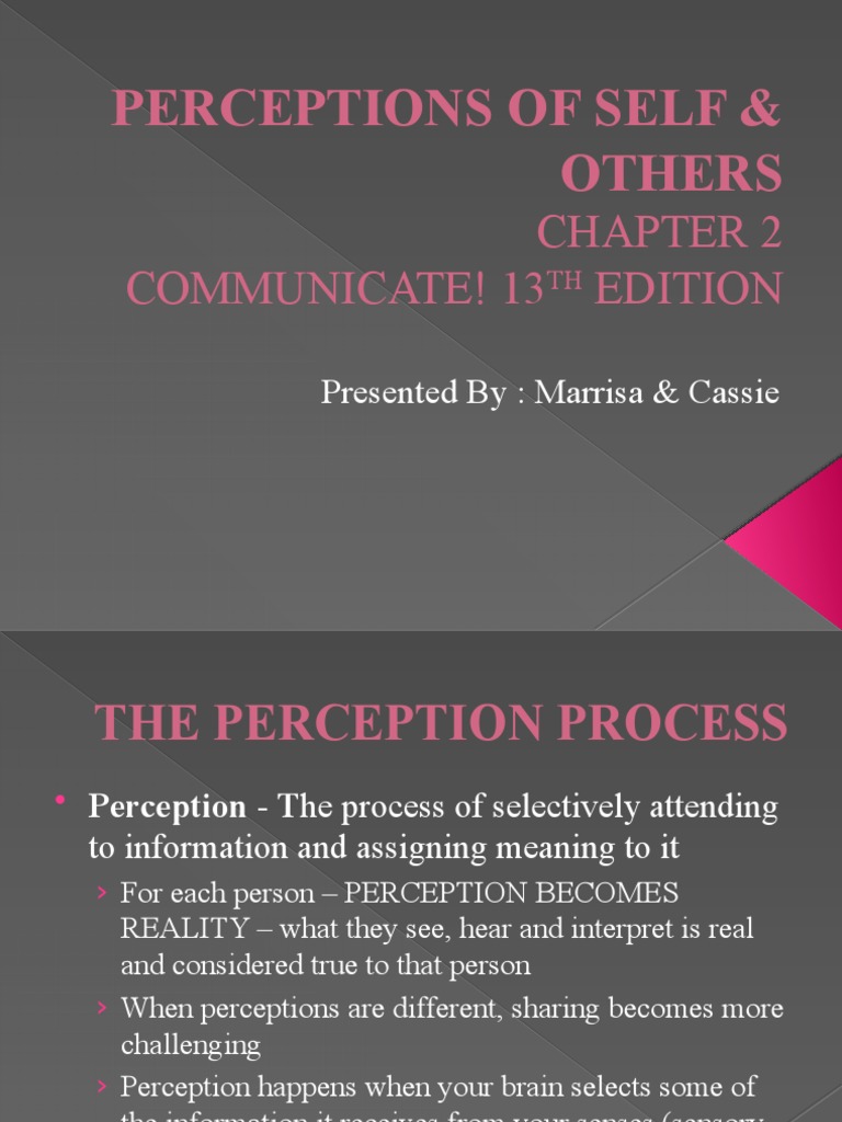 Perceptions of Self & Others | PDF | Self Concept | Perception