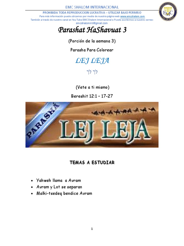 Parasha 3 Lej Leja para Colorear | PDF