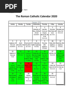 General Roman Calendar Overview | PDF | Pope | Catholic Church