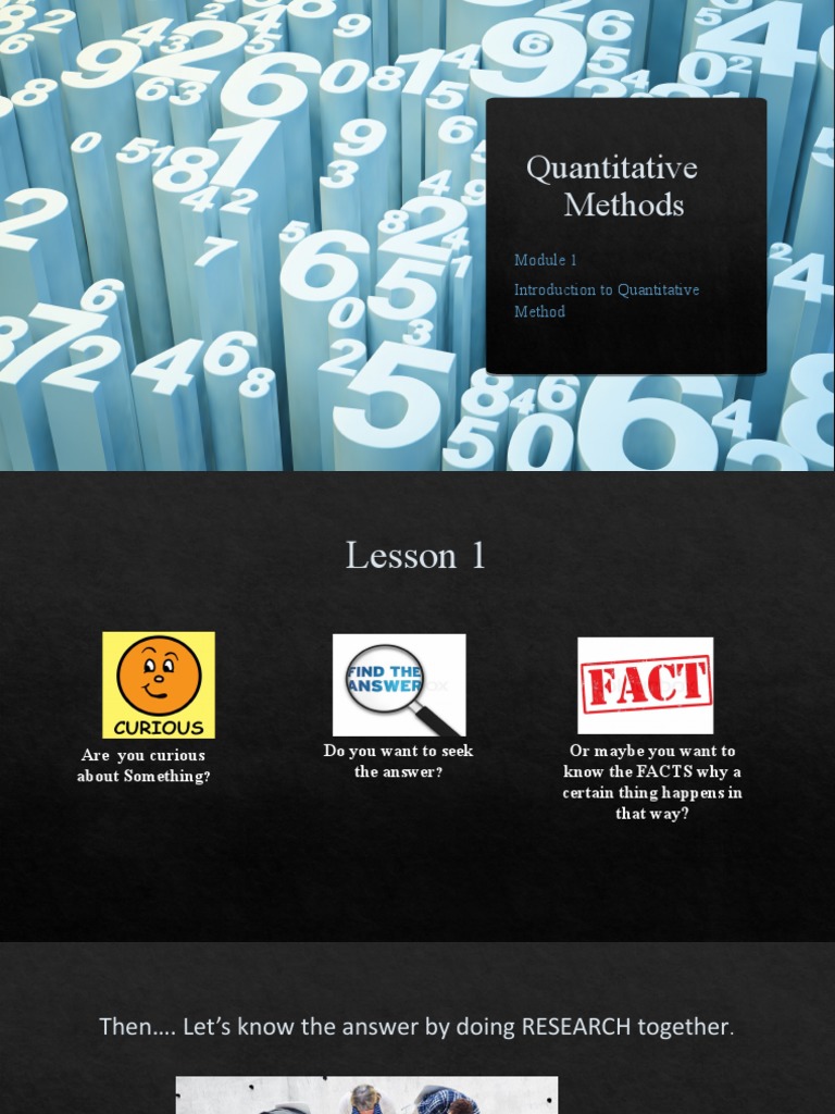 Intro to Quantitative Research | PDF | Experiment | Scientific Method