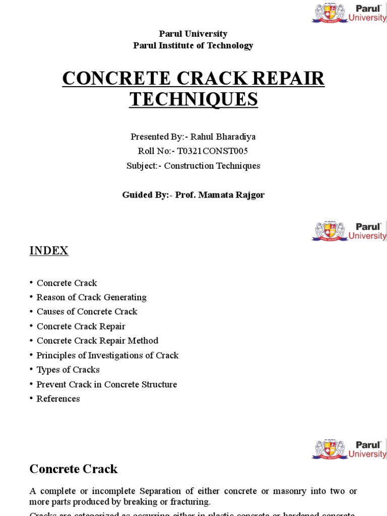 Concrete Crack Repair Methods | PDF | Concrete | Fracture