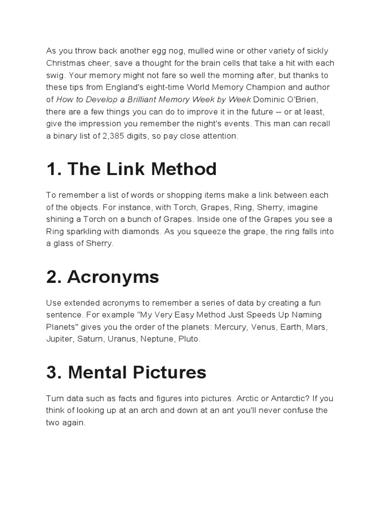 Memory Palace | PDF | Memory