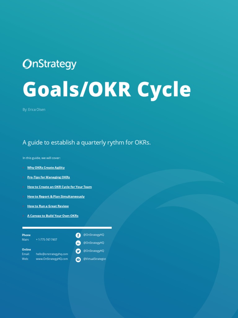 Goals/Okr Cycle: A Guide To Establish A Quarterly Rythm For Okrs | Download Free PDF | Goal ...