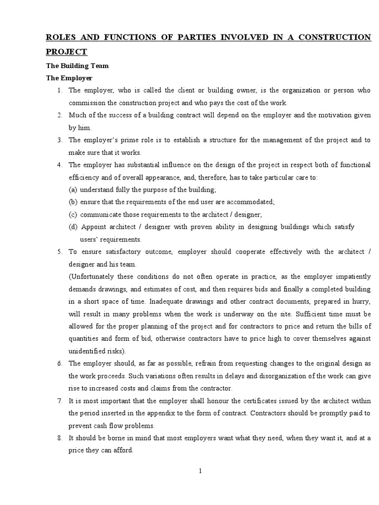 Construction Project Team Roles Explained | PDF | Architect | Economies