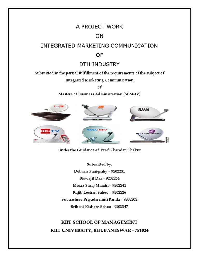 A Project Work ON Integrated Marketing Communication OF DTH Industry ...