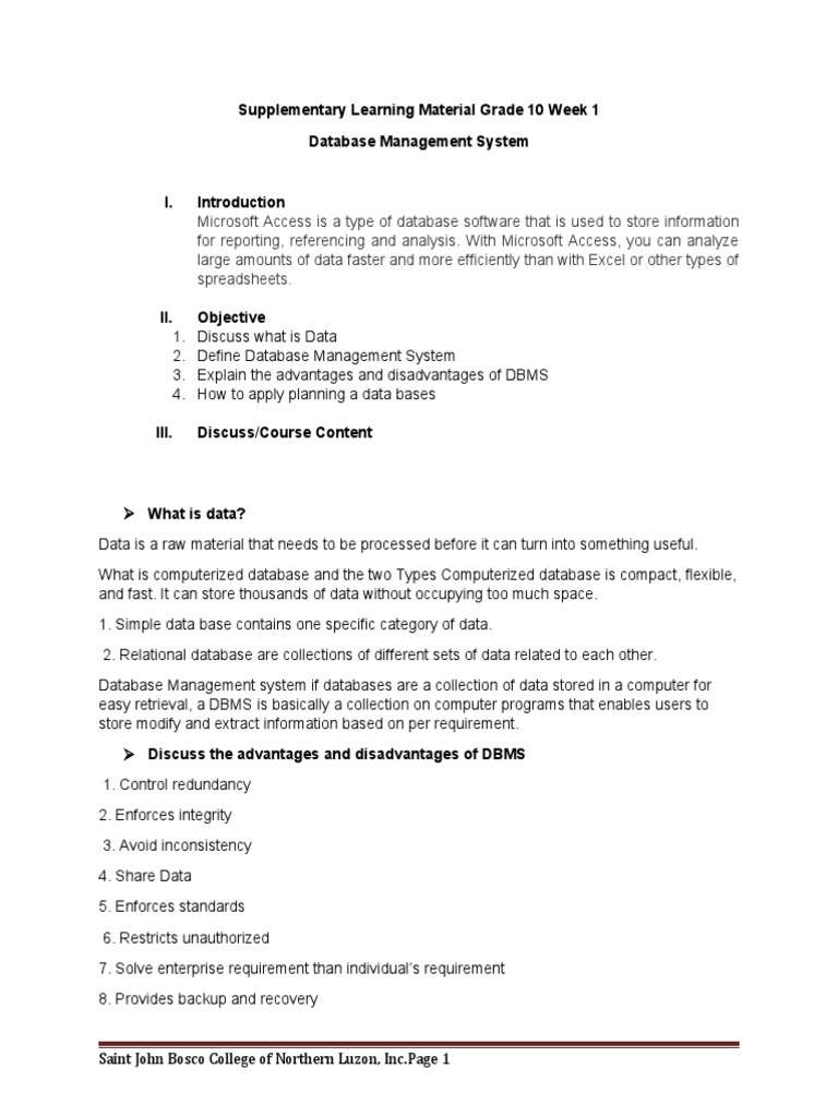 RM 1 - Database Management System | PDF