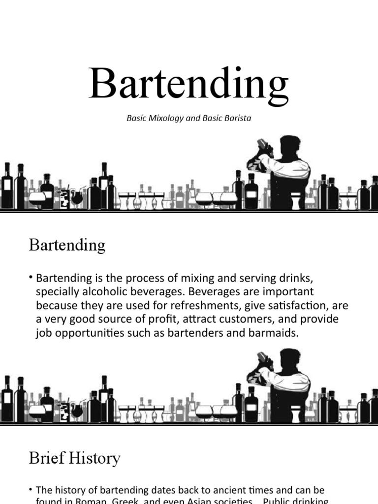 Bartending: Basic Mixology and Basic Barista | PDF | Drink | Cocktails