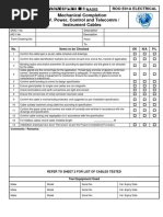 Cable Inspection Check List | PDF | Wire | Electrical Wiring