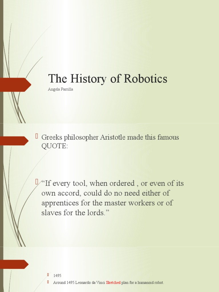 The History of Robotics | PDF | Robot | Robotics