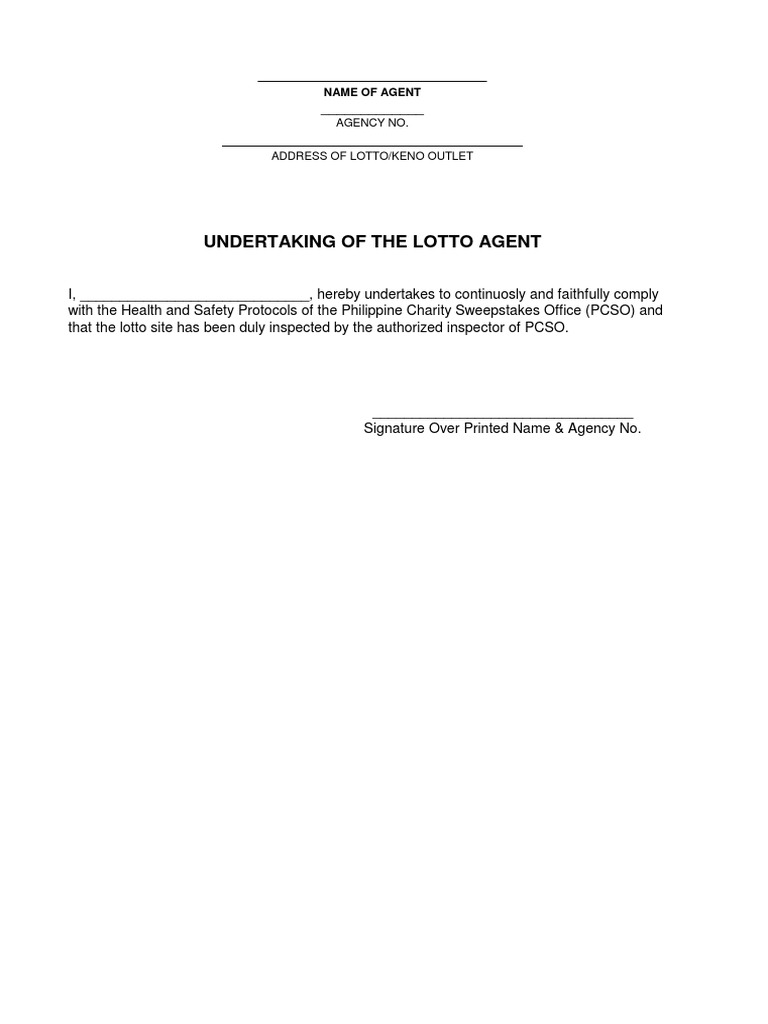 Undertaking of The Lotto Agents | PDF