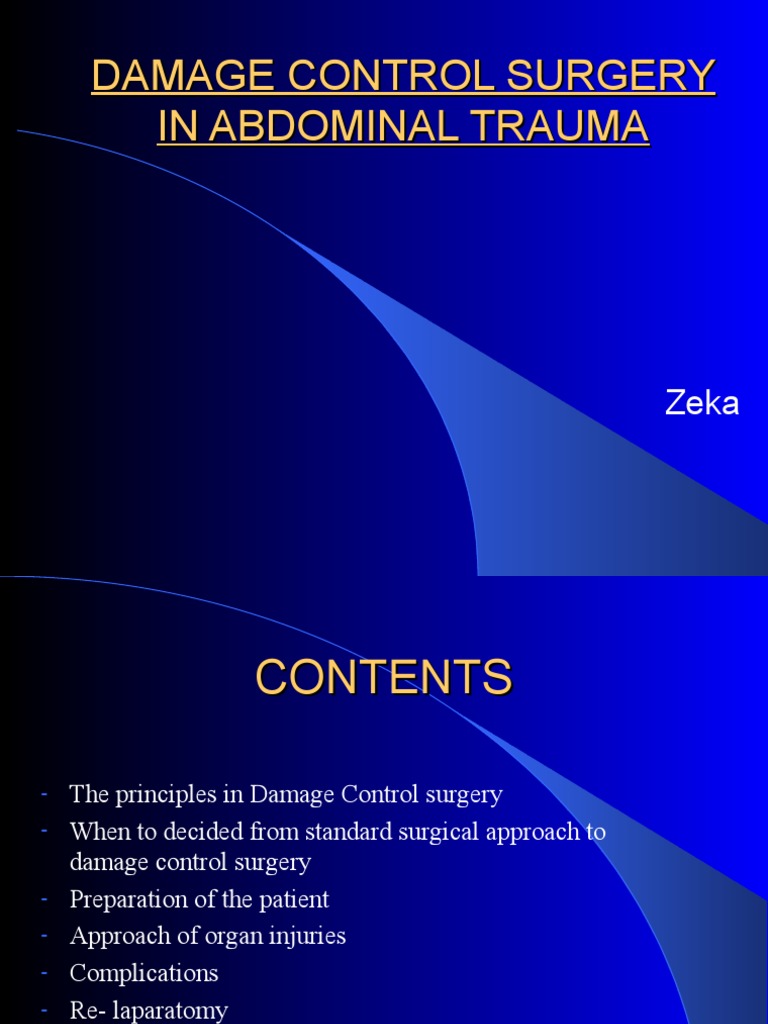 Damage Control Surgery in Abdominal Trauma | PDF | Surgery | Bleeding