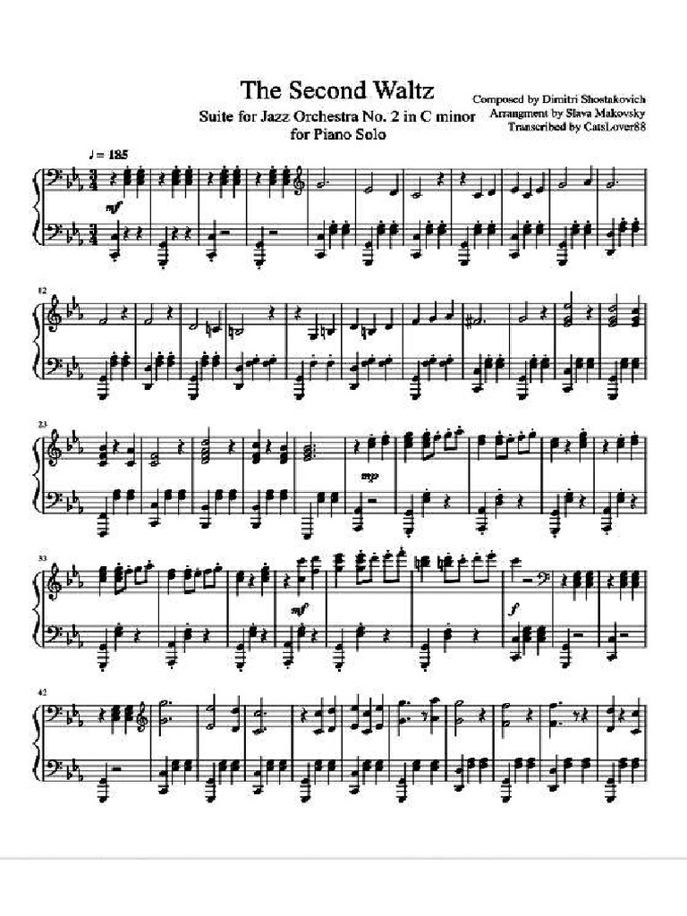 The Second Waltz, Piano. | PDF