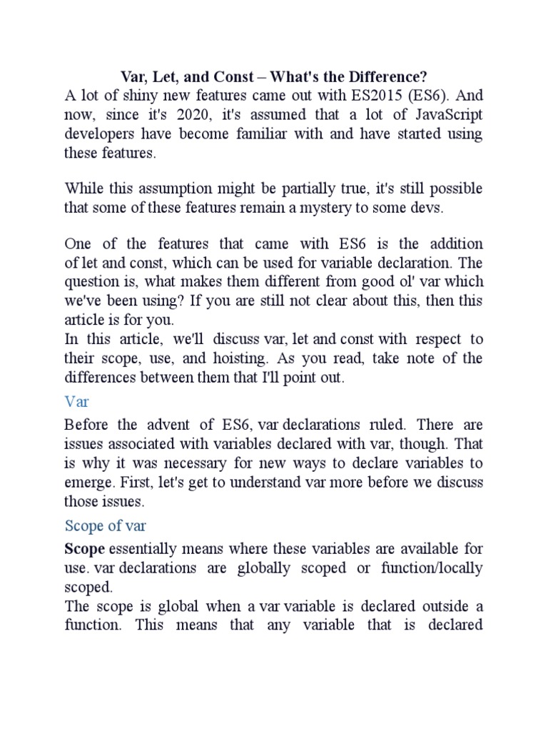 Variable Declarations Approches Pdf Scope Computer Science Variable Computer Science