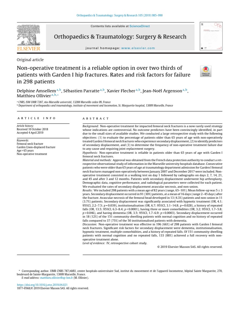 Non Operative Treatment Is A Reliable Option in Over T 2019 ...